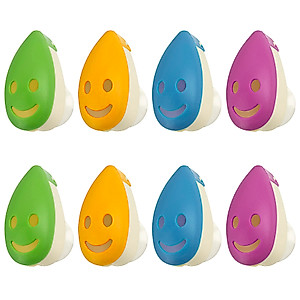 AUEAR, 8 Pack Happy Face Toothbrush Head Cover Cap with Suction Cup Cute Portable Protective Covers Case for Home Travel Outdoor Camping 4 Colors