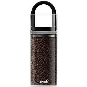 Prepara Evak Classic Glass Food Storage, 46 Ounce, Black