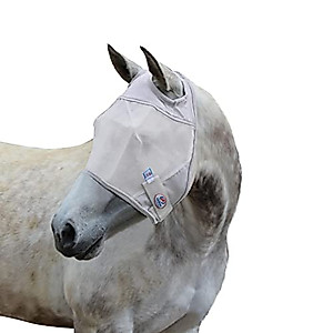 Derby Originals Reflective Mesh Fly Mask with 1 Year Warranty No Ears or Nose Cover,White,Large (Full/Average),72-7107WH-L