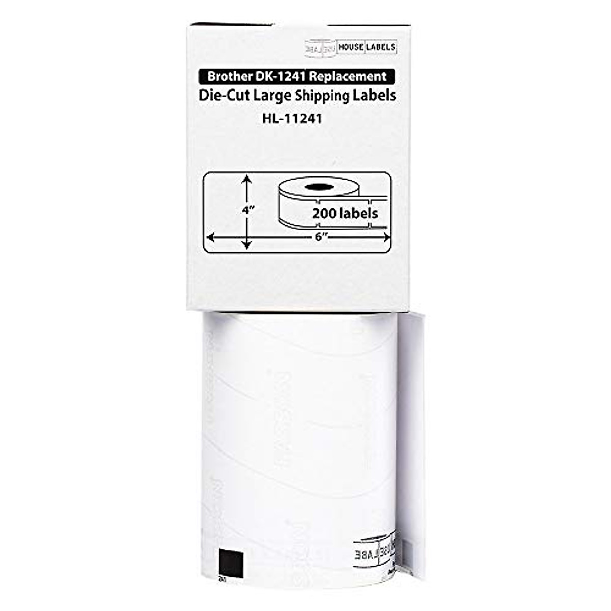 Generic Shipping Labels Compatible w/ Brother DK-1241 (4" x 6"; 151mm*102mm) BPA Free (6 Rolls; 200 Labels per Roll)