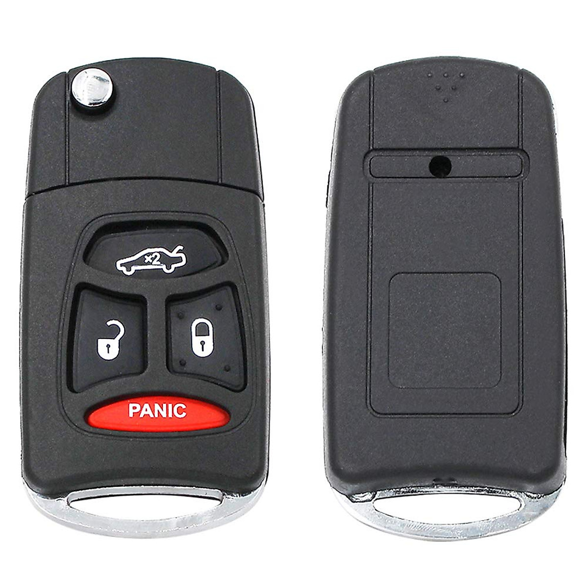 Beefunny Replacement Folding Flip Remote Car Key Shell Case Fob 4 Button for Chrysler for Dodge Durango (1)