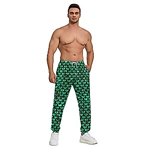 INZVKJLU Halloween Green Scales Mens Sweatpants 3D Print Jogger Pants Casual Sportswear