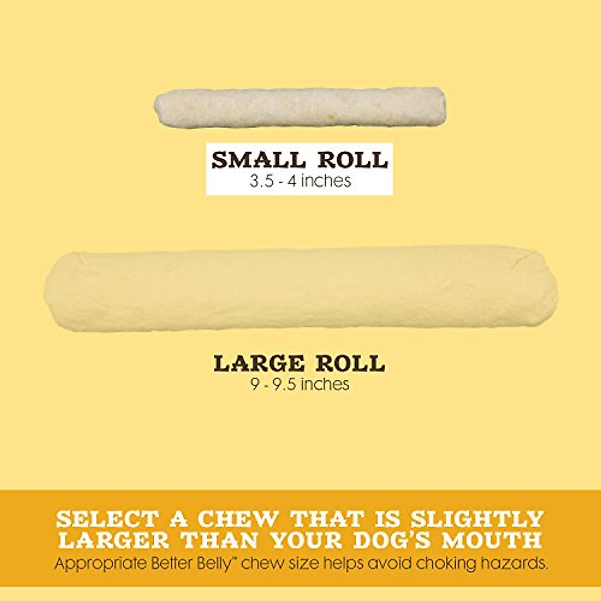 Better Belly Highly Digestible Rawhide Dental Chews, Treat Your Dog to a Chew with NO Artificial Colors or Flavors