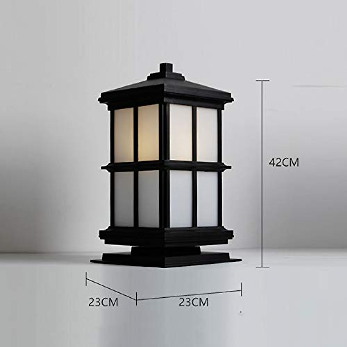 HNTHY Simple Chinese Style Column Head Lamp LED Doorpost Garden Lamp Waterproof Super Bright Villa Fence Home Door Lamp