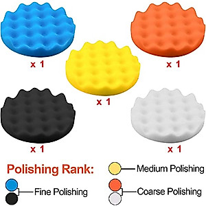 IPELY 13 Pcs Buffing Pads 6 Inch Car Polisher Attachment Buffing Wheel Polishing Bonnets for a Drill Buffer Attachment (6 Inch)