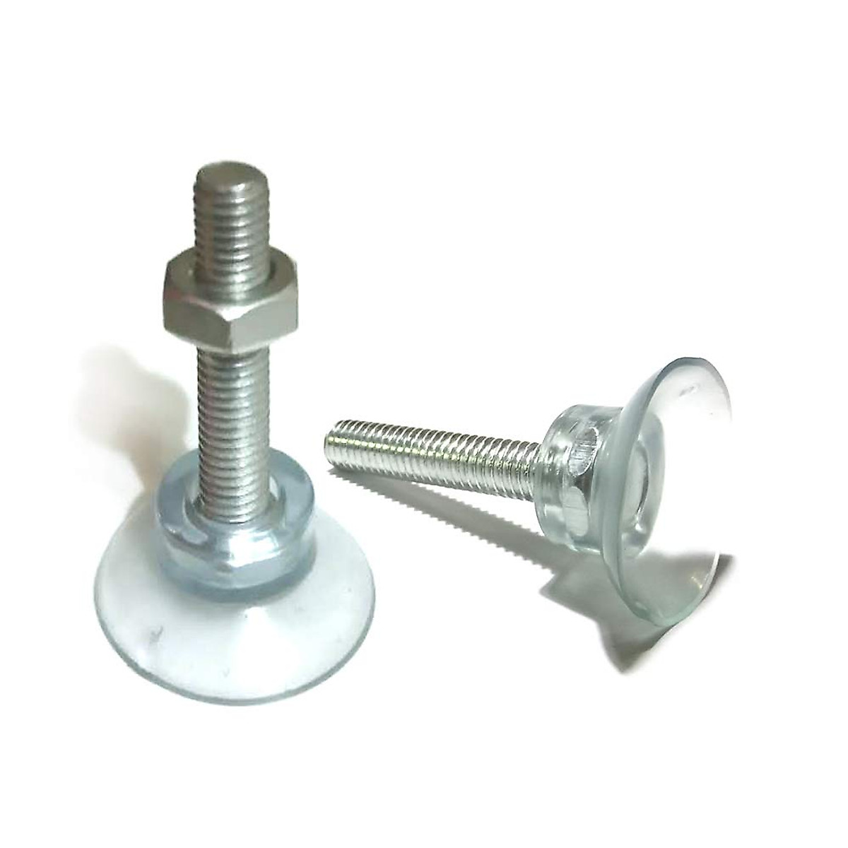 M8 Adjustable Long Lengthen Screw Suction Cup Transparent PVC for Furniture Table and Chair Feet, Shock-Absorbing Cushioning Base,Fixed Hardware Accessories,3 Length Options,5 Pack (M8-L3.7CM-D3.3CM)