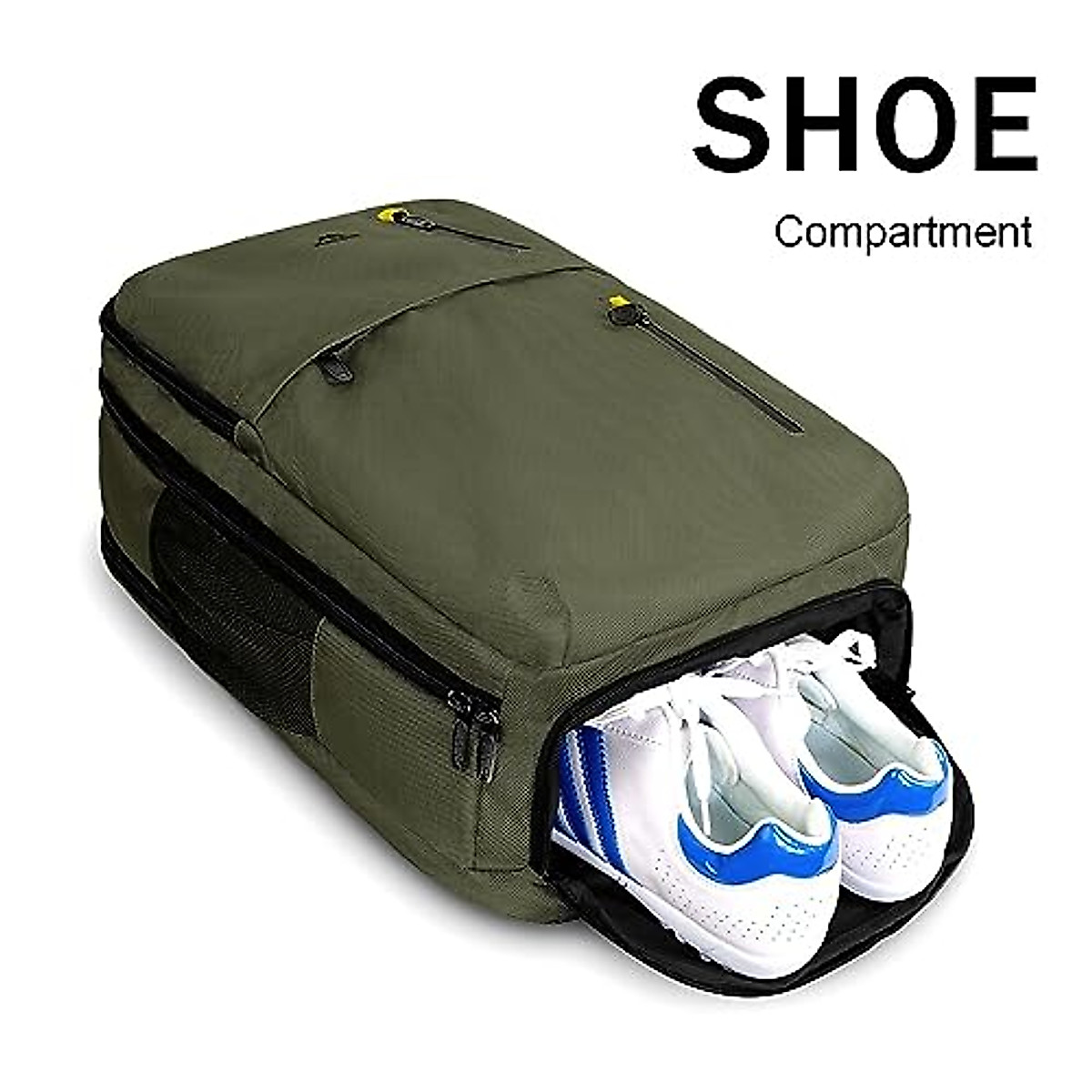 Travel Carry on Backpack, Flight Approved Laptop Backpack with USB Charging Port, Durable Computer Bag for Men Women Fits 15.6 In Laptop, Anti-Theft Waterproof Work Daypack for Business College, Green