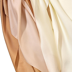 LFOUVRE 3PCS Hair Scarf Scruncheis for Women Knotted Bow Hair Ties Elastic Bands Satin Hair Ribbon Scrunchy Red Ponytail Holder for Women and Girls (Camel Apricot Ivory)