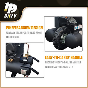HPDAVV 6.5-HP Portable Air Compressor with Wheels - 9 Gallon Air Tanks Wheelbarrow Gas Powered Air Compressor (1, 6.5HP/9GAL*2/Wheelbarrow)