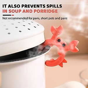 Creative Crab Shaped Silicone Spatula Rack, Universal Crab Silicone Spatula Holder Anti-overflow Clip, Multifunctional Spatula Holder Anti Scalding and Overflow Kitchen Gadgets (4, Red)