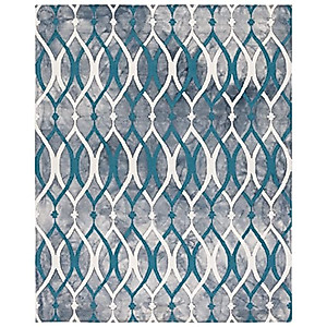 SAFAVIEH Dip Dye Collection 9' x 12' Grey/Ivory Blue DDY534J Handmade Modern Premium Wool Area Rug