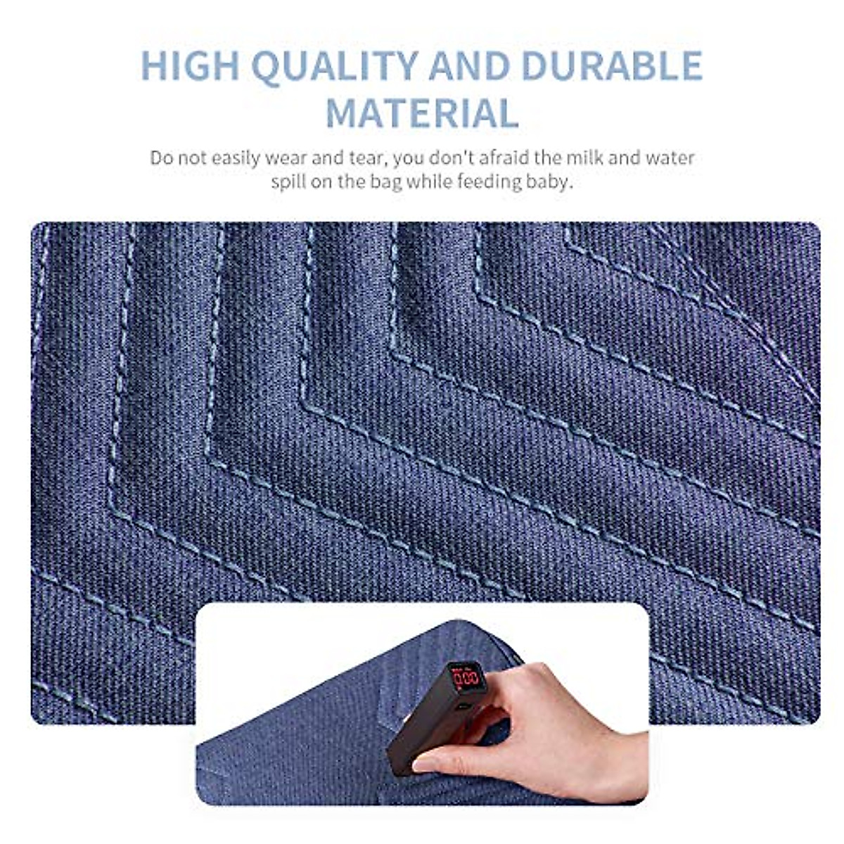 SUNVENO Baby Diaper Backpack Large Capacity Travel Nappy Bag for Mom Dad, Blue