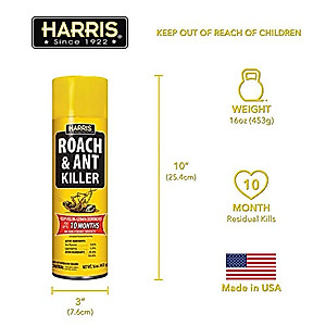 HARRIS 10-Month Roach and Ant Killer, 16oz Aerosol Spray