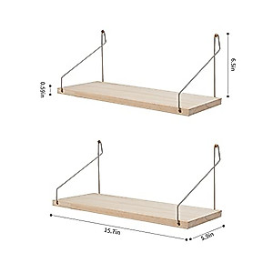 HOMESAN Floating Shelves Set of 2, Bathroom Shelves, Wall Shelves for Bedroom, Floating Shelf for Wall Decor