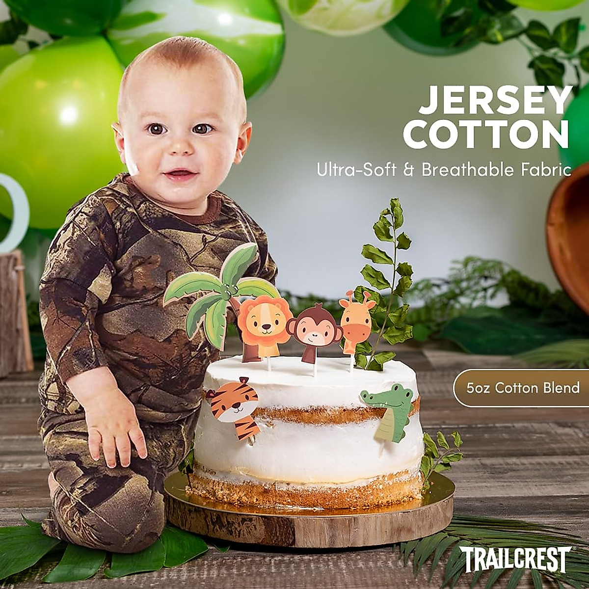 TrailCrest by Treel Infant - Toddler Cotton Camo Long Sleeve T-Shirt and Long Pants Set, 18-24 Months, Camo