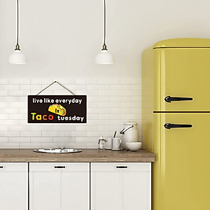Taco Tuesday Sign - Live Like Everyday is Taco Tuesday - Tacos Themed Gifts Taco Bar Decorations Wood Sign 10x5 inch
