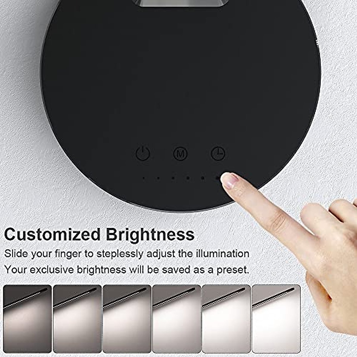 MONGERY LED Desk Lamp with USB Charging Port, Touch Control Dimmable Office Lamp, 5 Color Modes 6 Brightness Levels Eye-Caring Table Lamp for Home Office Bedroom Reading Study, Black