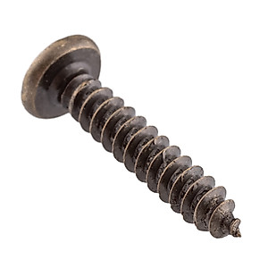 #5 x 5/8" Antique Brass Round Head Phillips Wood Screws - Pack of 25 - Self Tapping Screws for Wood - RH558-SAB