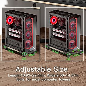 Mobile CPU Stand, CPU Rolling Stand Adjustable Computer Mobile Cart Holder with Locking Caster Wheels PC Stand - Black