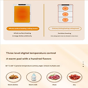 Tempmaster Adjustable Warming Tray, Roll up Heating Tray for Food Electric Warming Tray with Adjustable Temperature, Heating Tray with Nano Coating Silicone Heating Mat for Food, Daily Use (White, 1)