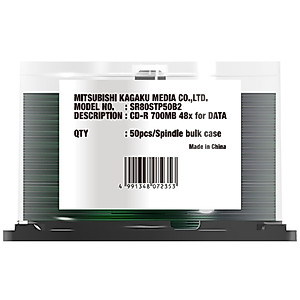 Verbatim SR80STP50B2 1-Loading CD-R 700MB Thermal Printing Single Side Layer 48x