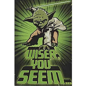 Heartline Star Wars Yoda Happy Birthday Card - Wiser, You Seem... Stronger Your Life Force... More Awesome Your Powers!