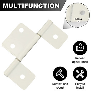 Three Leaf Non-Mortised Hinge for Mobile Home & RV Interior 6 Packa White Door Hinges with Screws