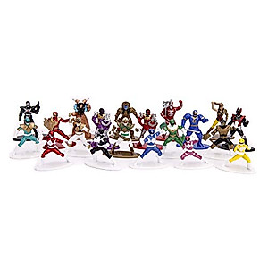 Jada Toys Power Rangers 1.65" Die-cast Metal Collectible Figures 20-Pack, Toys for Kids and Adults, Silver