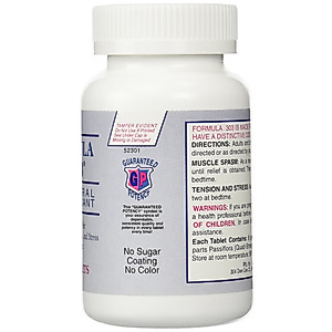 Dee Cee Labs Formula 303 Maximum Strength All-Natural Relaxant Tablets, 250 Tablets; All-Natural Relaxant containing Magnesium for Sore Muscles, Passion Flower, and Valerian Root