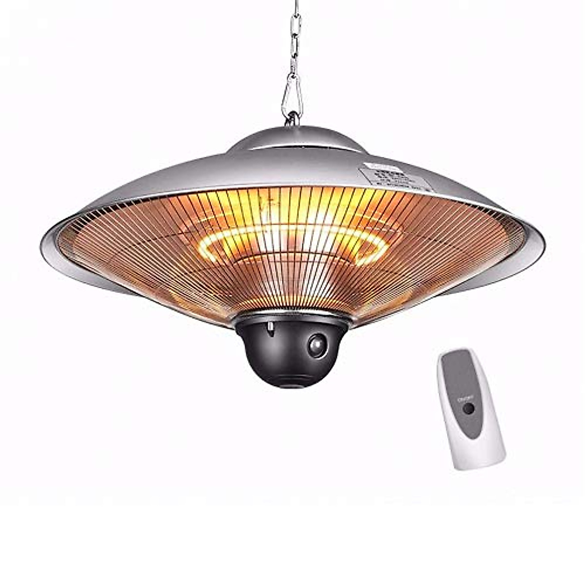 ZJDU Patio Heater - Electric Hanging Ceiling Patio Heater, Indoor/Outdoor Heater,Waterproof IP44 Rated,with Remote Control for Outdoor Garden Parasol Ceiling Patio Heater,35×58cm