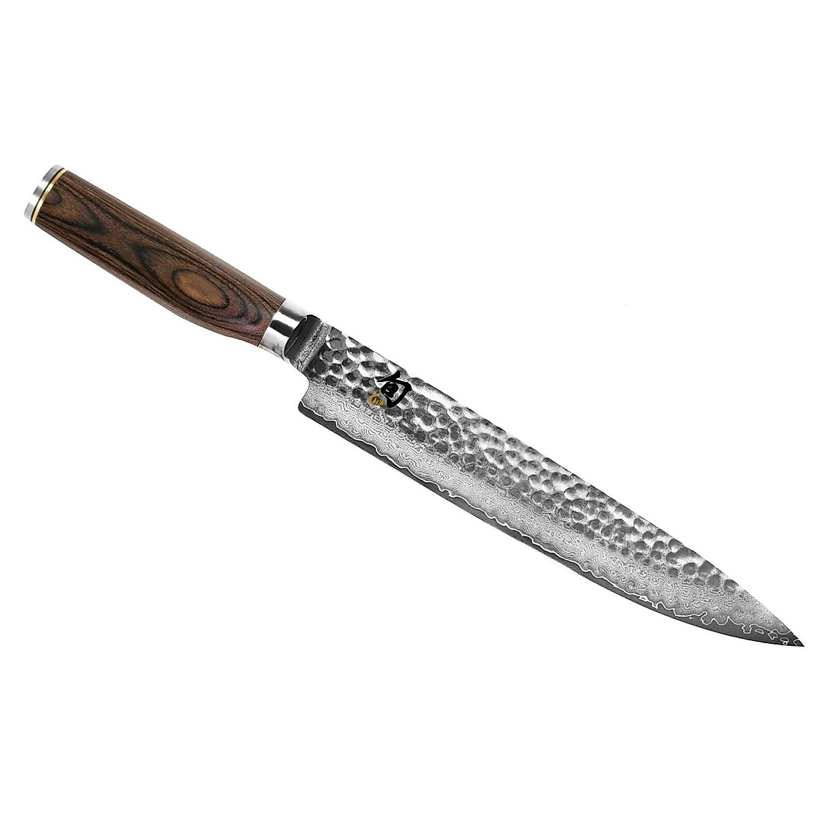 Shun TDM0704 Cutlery Premier Slicing 9.5", Hammered TSUCHIME Finish, Long, Thin Blade, Allows for Cleaner Preserve Juices and Flavor, Ideal Meat Cutting Knife, 9-1/2-Inch, Silver