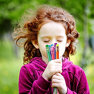 Outus 60 Pieces Scented Pencils for Kids Scented Pencils Bulk with Erasers Fruit HB Graphite Pencil School Classroom Stationery Party Reward Supplies for Boys Girls