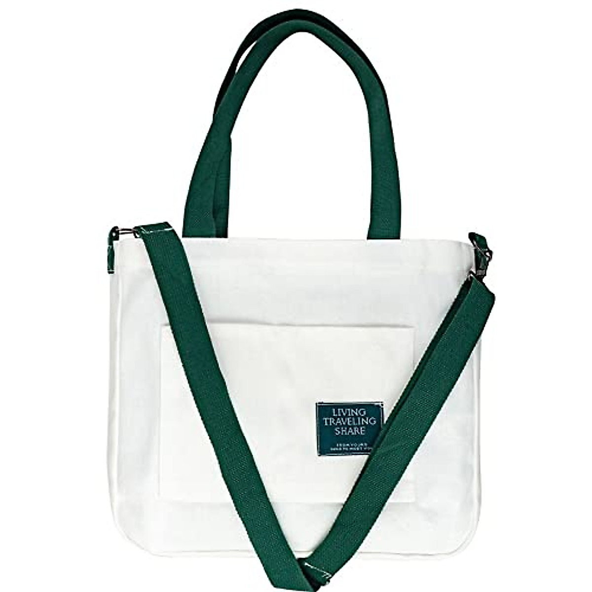 JBB Canvas Tote Bag for Women Crossbody Shoulder Handbags Teen Girl Cute Casual School Bag with Zipper