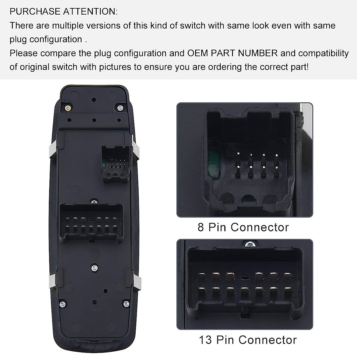 SYKRSS Master Power Window Switch Front Left Driver Side Compatible with 2009 2010 Dodge Journey 2008-2012 Jeep Liberty 2008-2012 Dodge Nitro Replaces 4602632AC