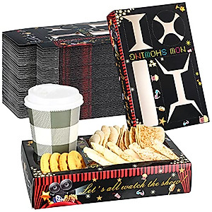 Nezyo 30 Pcs Movie Night Snack Trays Disposable Movie Trays Movie Night Supplies Snack Boxes Movie Theater Decor Cardboard Snack Holder for Cinema Party Favors Food Popcorn Drink Candy Decorations