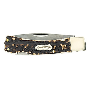 Uncle Henry Next Gen Staglon 5UH Bruin 6.5in Folding Knife with 2.8in Stainless Steel Drop-Point Blade and Staglon Handle for Hunting, Camping and EDC
