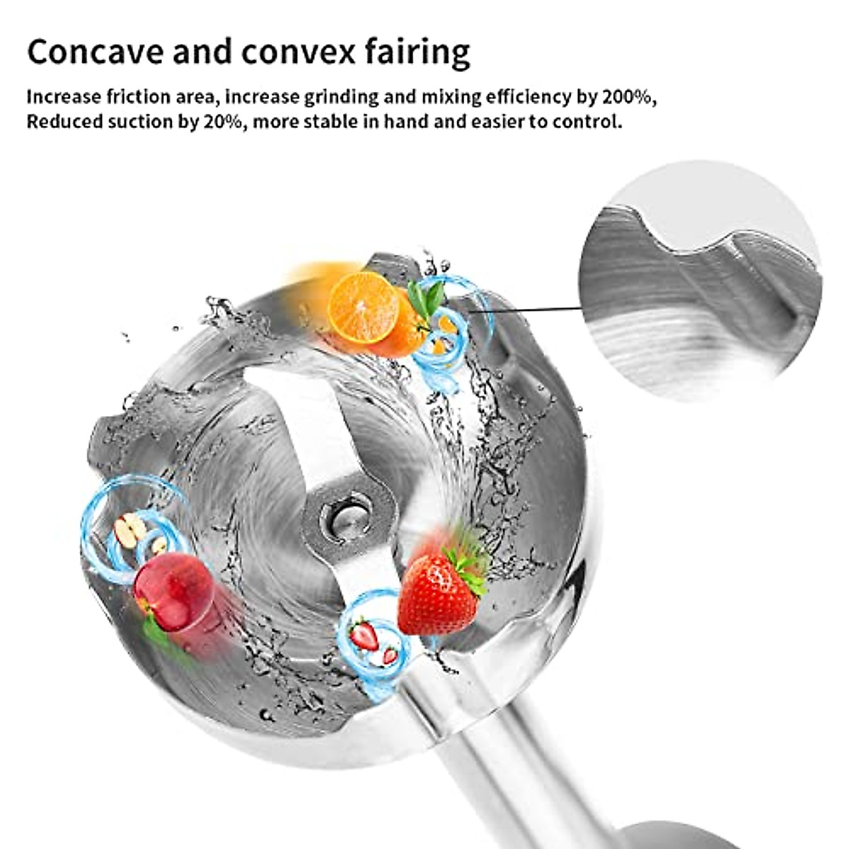 FKN Immersion Blender Handheld with 4 Interchangeable Blades,5-in-1 Hand Blender Electric with 8 Speed and Turbo Mode,Handheld Blender Stick with 800W Heavy Duty Motor,and Whisk