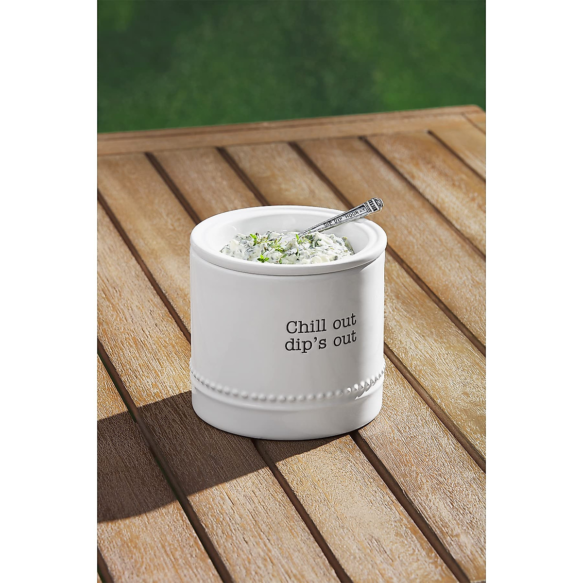 Mud Pie Circa Dip Chiller, White, assembled 5" x 4.5" dia