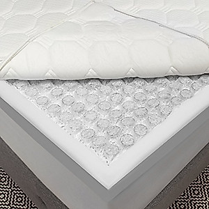 BioPEDIC Hybrid Micro Coil and Memory Foam Mattress Topper, Twin, White
