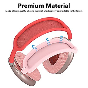 Silicone Case Cover for AirPods Max Headphones, Anti-Scratch Ear Pad Case Cover/Ear Cups Cover/Headband Cover for AirPods Max, Accessories Soft Silicone Skin Protector for Apple AirPods Max (Pink)