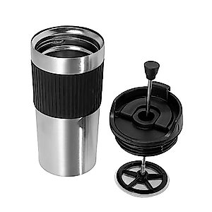 Portable coffee maker, french press, Insulated Mug with double Wall Stainless Steel, 16oz,. French Press Tumbler, French press Mug, Portable coffee mug, Coffee maker, Coffee press