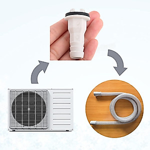 4Pcs 0.6 Inch 15mm Air Conditioner Drain Hose Connector Straight Fitting Window AC Drain Adapter with Rubber Ring