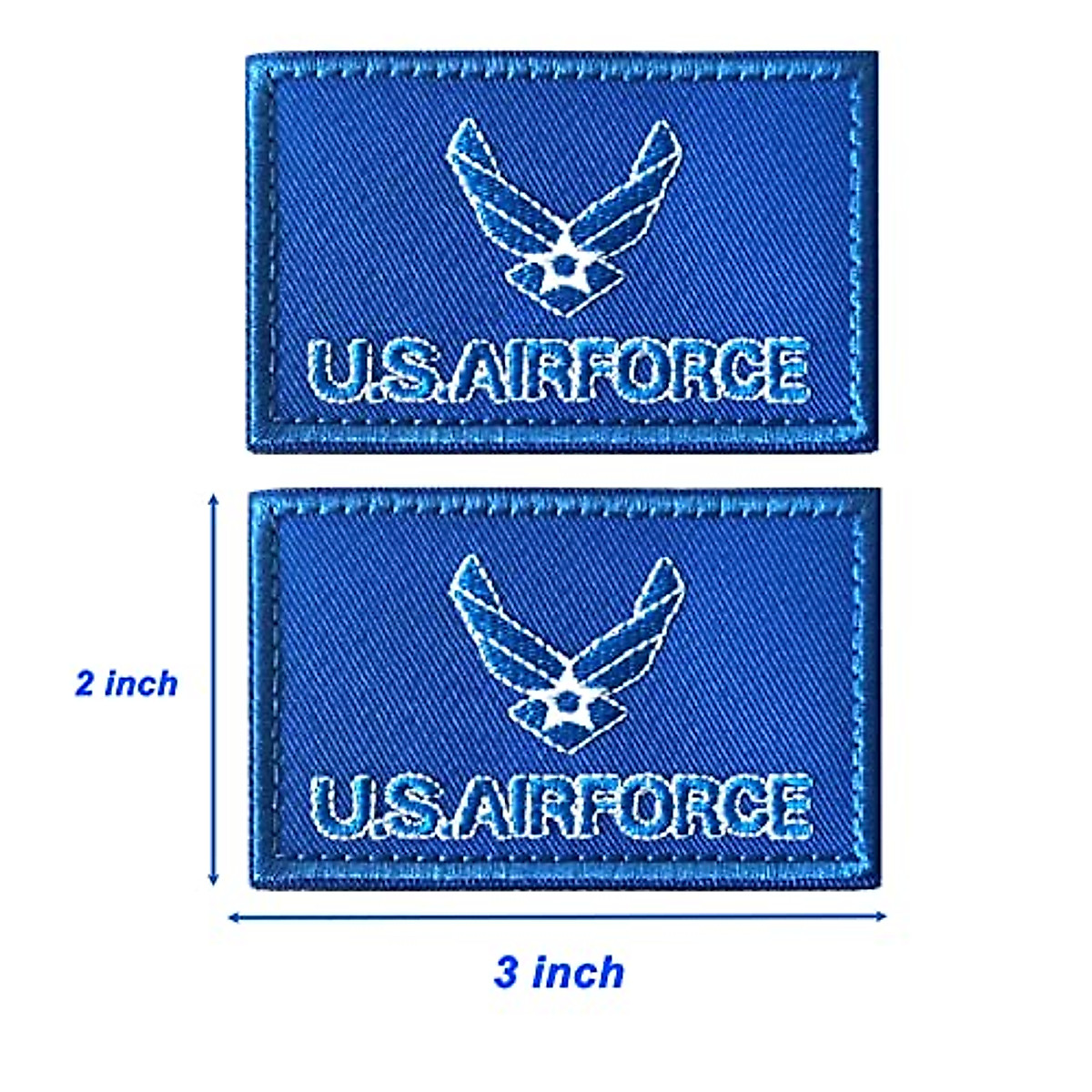 Harsgs 2PCS US Air Force Patches, Hook & Loop American Amry Tactical Patch Full Embroidery Military Badge Patch for Caps Bags Vests Military Uniforms