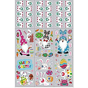 DmHirmg Easter Window Clings,Upgraded Static Easter Window Sticker,Window Sticker for Decorations 9 Sheets