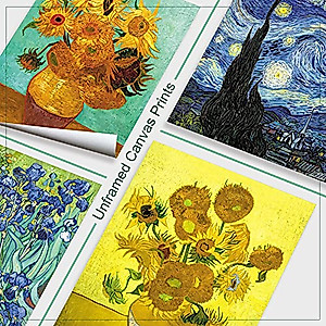 YASEN Van Gogh Canvas Wall Art Posters And Prints Of Famous Painting Abstract Wall Art Prints Unframed Art 8x10 Vincent Van Gogh Poster Artwork (4 Pack A)
