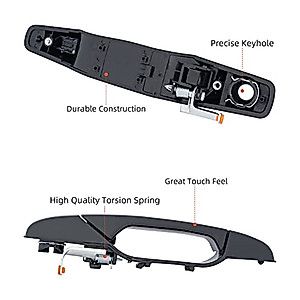 DEAL AUTO ELECTRIC PARTS 4pcs Left+Right Front+Rear Side Black Exterior Door Handles Compatible With 07-13 Avalanche/Silverado/Sierra New Body Crew Cab 07-14 Suburban/Tahoe/Yukon/XL/Escalade/ESV/EXT