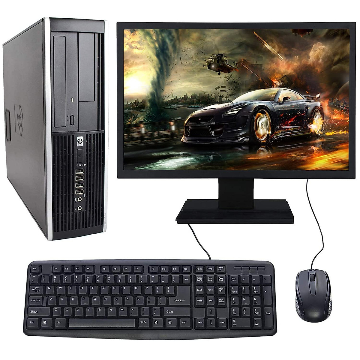 HP Elite Desktop, Intel Core 2 Duo Processor, 8 GB RAM, 500 GB Hard Drive, DVD-ROM, Wi-Fi, Windows 10 Home, 19" LCD Monitor (Renewed)