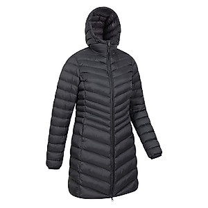 Mountain Warehouse Florence Womens Long Jacket - Padded Winter Coat Jet Black 10