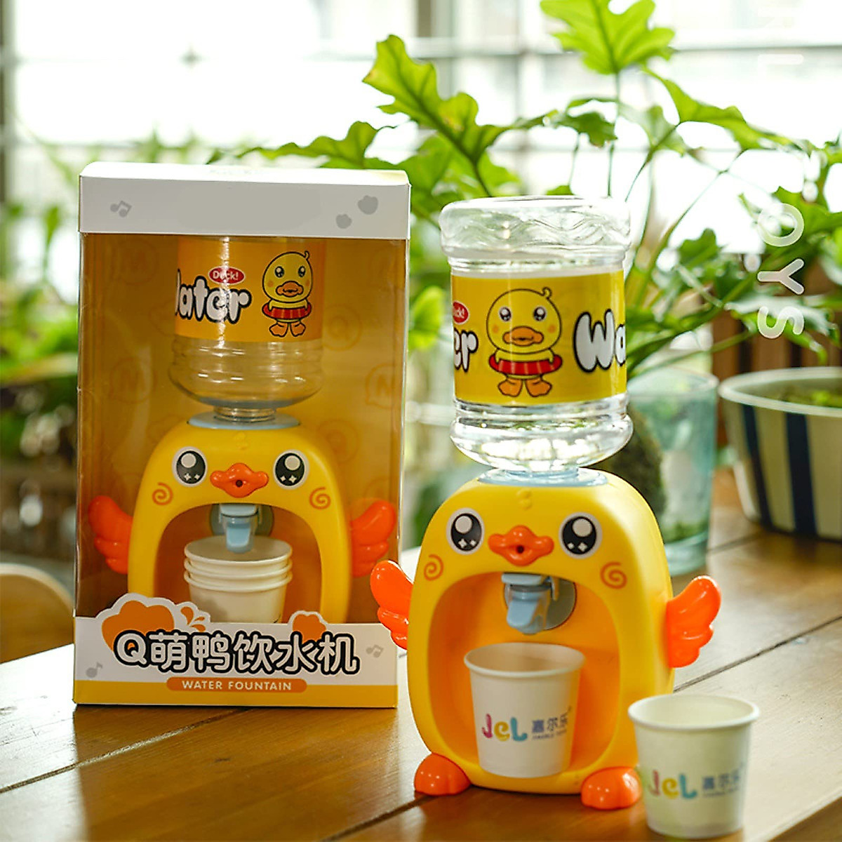 LUOZZY Mini Water Dispenser for Kids Cartoon Piggy Frog Water Machine Kids Drinking Water Fountains Toys for Kids (Duck)