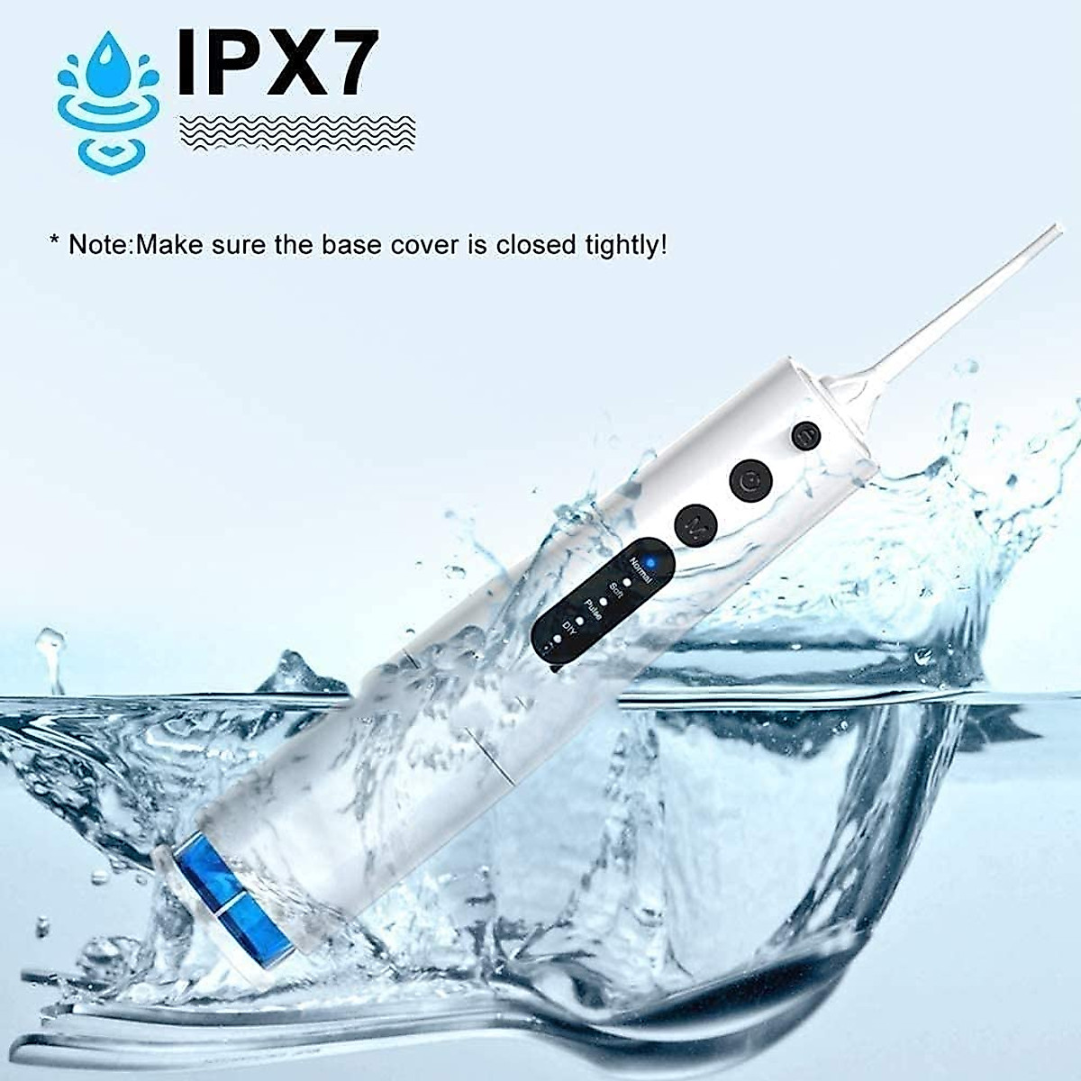 GIENEX Water Flosser Cordless Teeth Cleaner Dental Oral Irrigator Power Dental Flossers IPX7 Waterproof Teeth Cleaner with 4 Cleaning Modes Detachable Water Tank for Home Travel (Color : Black)